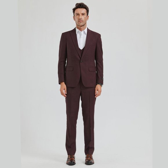Tazio | Suits & Blazers | Mens Skinny Fit 3pc Textured Suit By Tazio ...